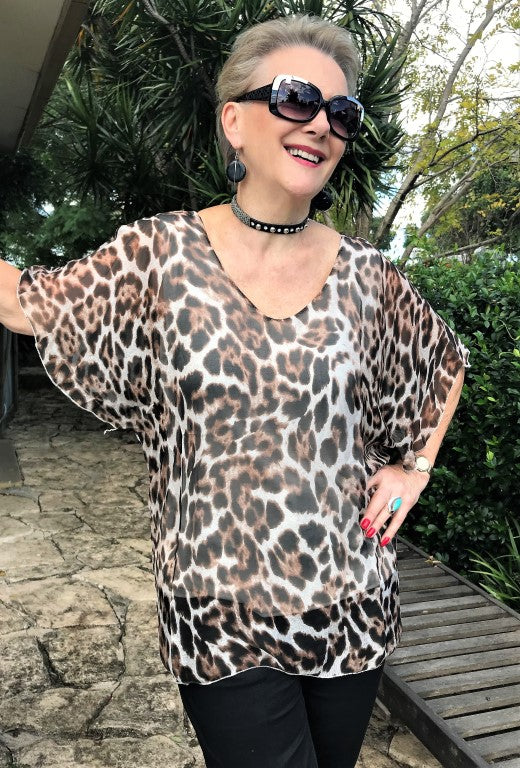 L177 - Conti Moda Italian Silk Print Top