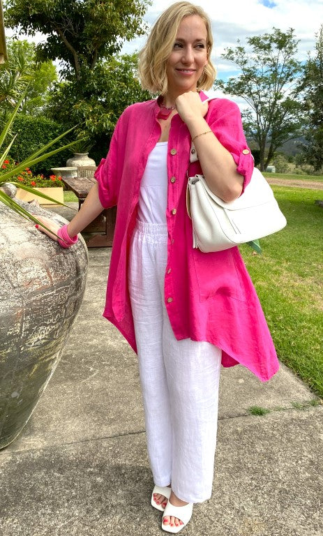 L590-Conti Moda Clever Italian Linen Shirt/Jacket